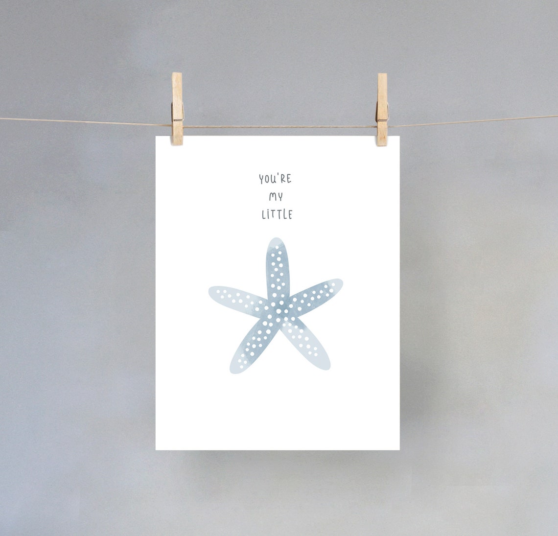 Blue Starfish Print, Ocean Nursery Decor, You're My Little Star ...