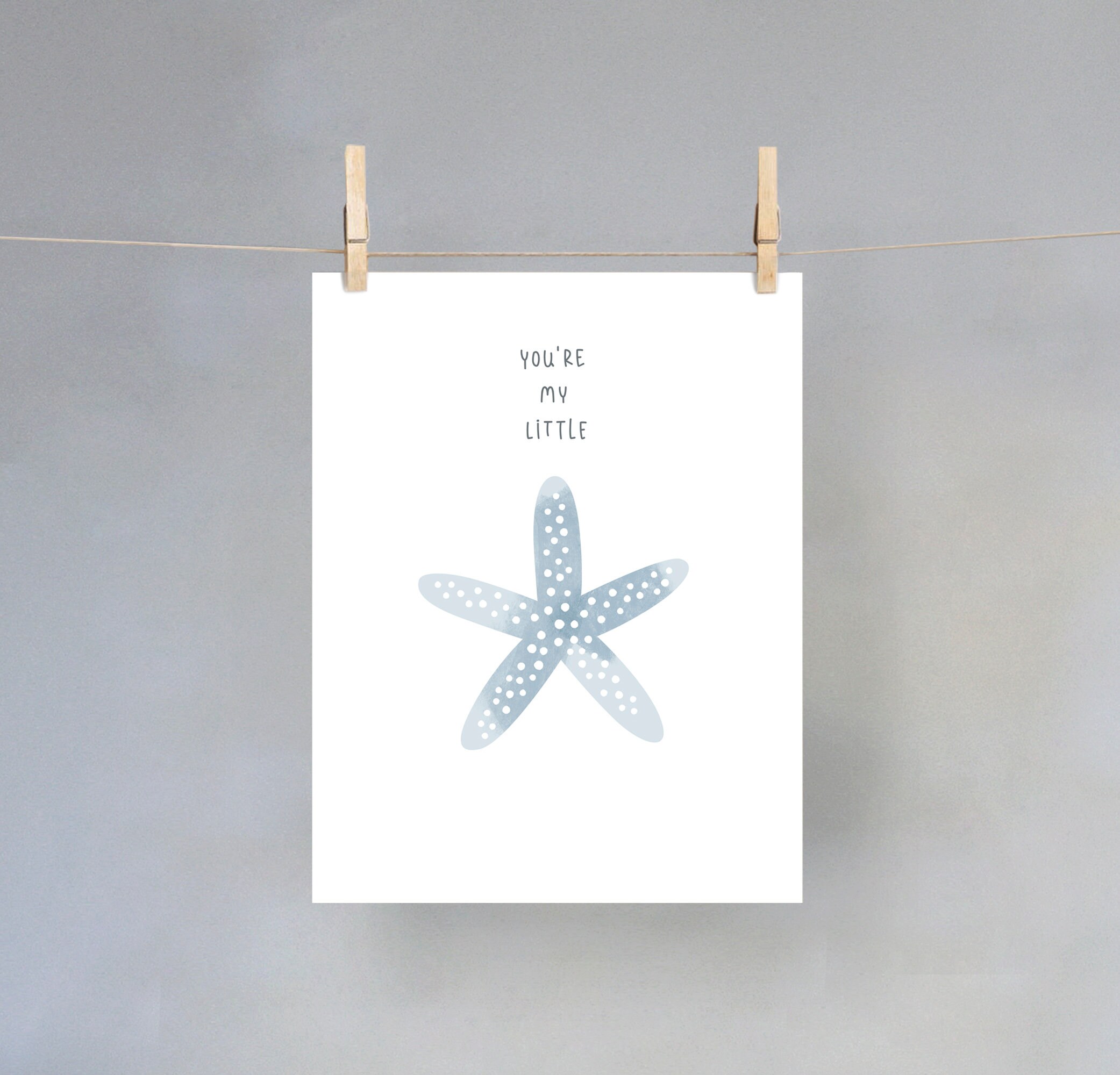 Blue Starfish Print, Ocean Nursery Decor, You're My Little Star ...