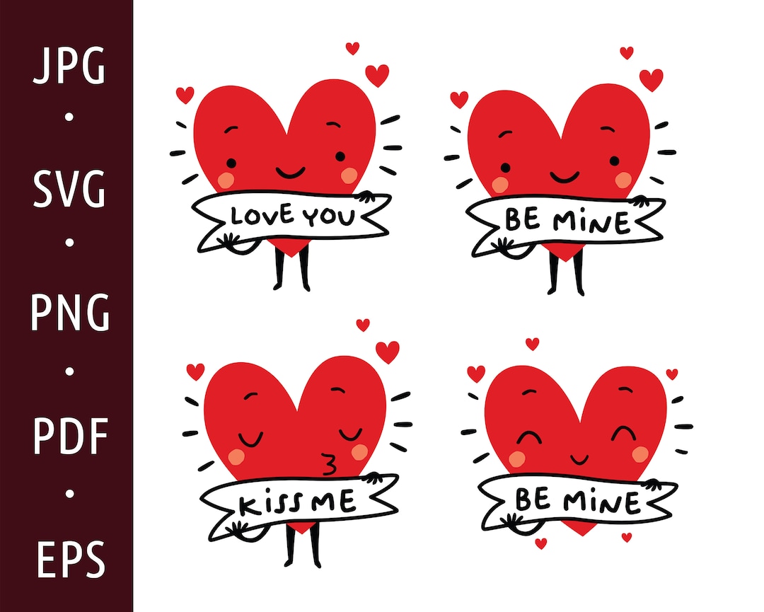 Be Mine Svg, Happy Valentine's Day Svg Bundle, Heart Printable ...