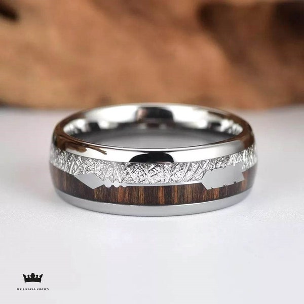 Meteorite Men Wedding Ring - Etsy UK