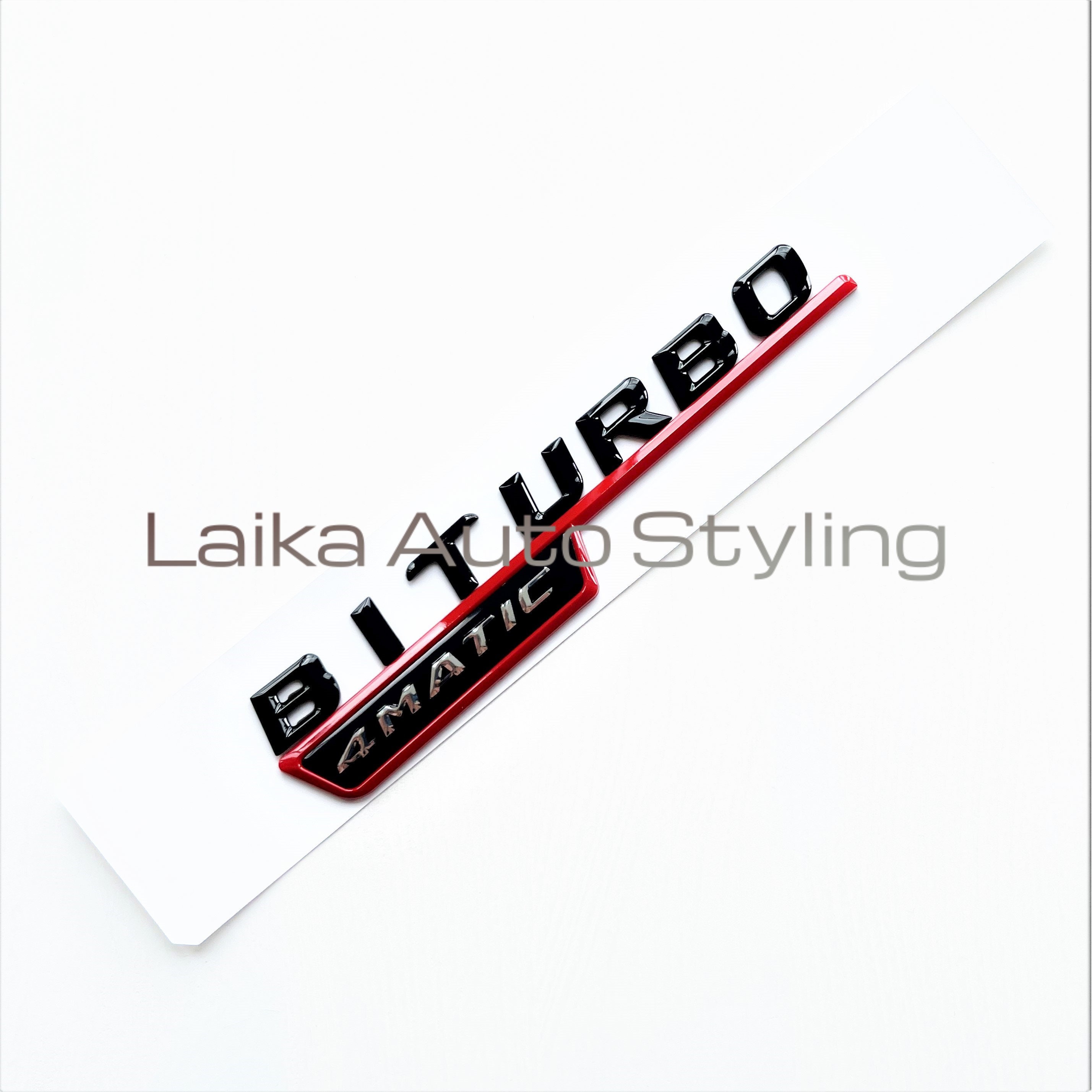 Mercedes Benz AMG Biturbo 4MATIC Letters Gloss Black and Red - Etsy