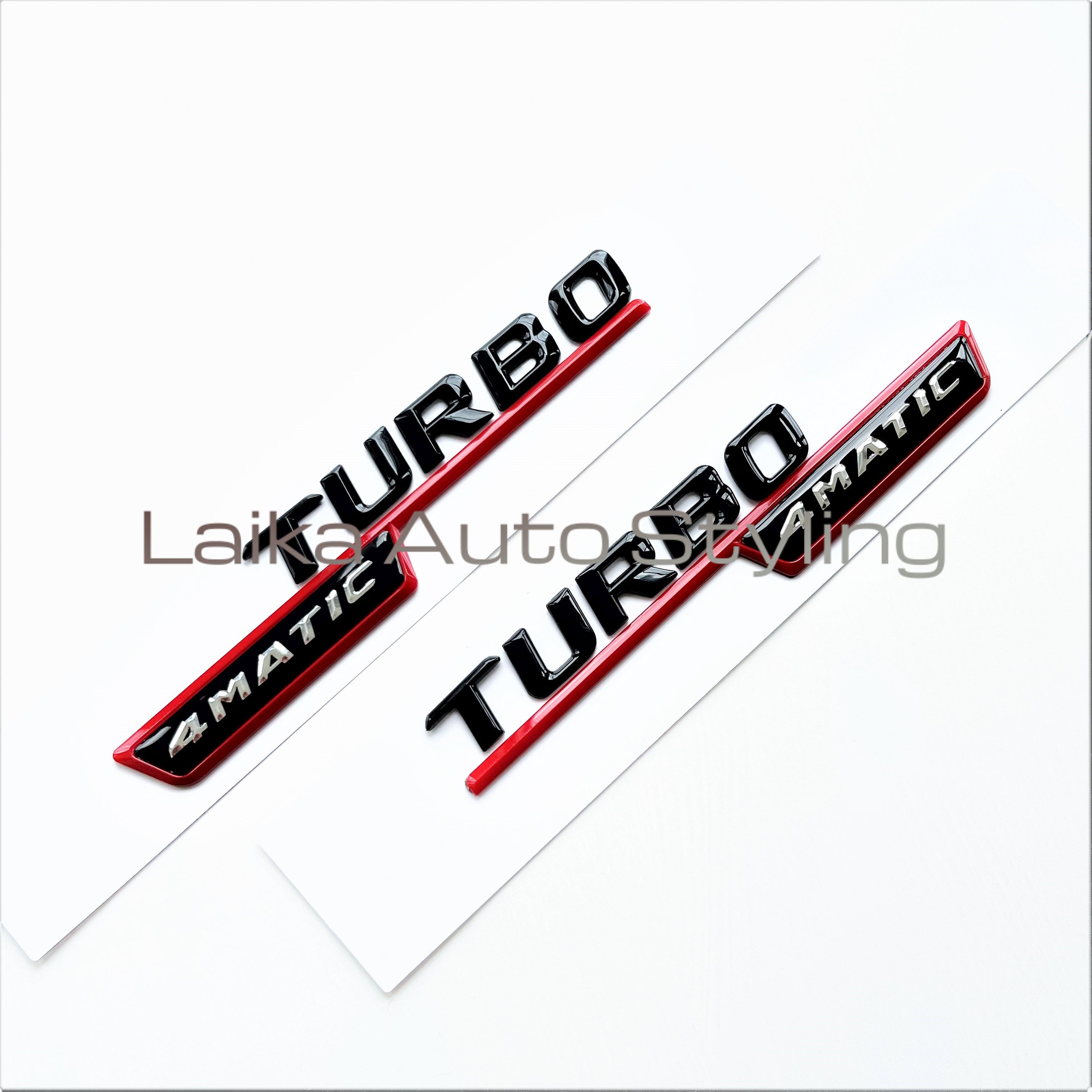 Mercedes Benz AMG Turbo 4MATIC Letters Gloss Black and Red 2PC - Etsy