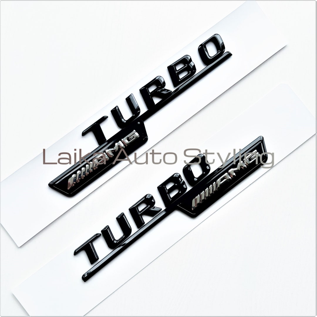 Mercedes Benz AMG Turbo Letters Gloss Black 2PC - Etsy