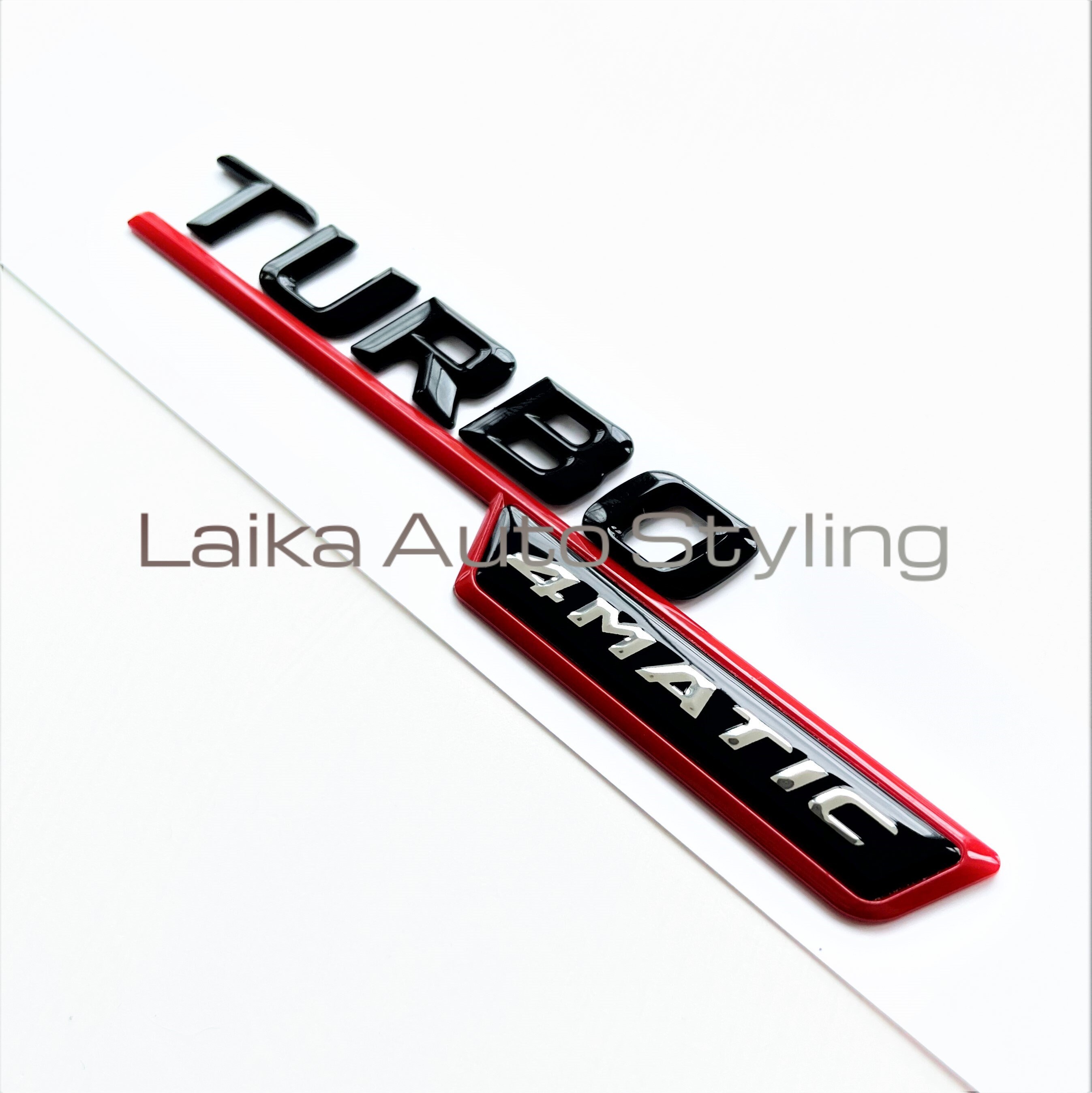 Mercedes Benz AMG Turbo 4MATIC Letters Gloss Black and Red 2PC - Etsy