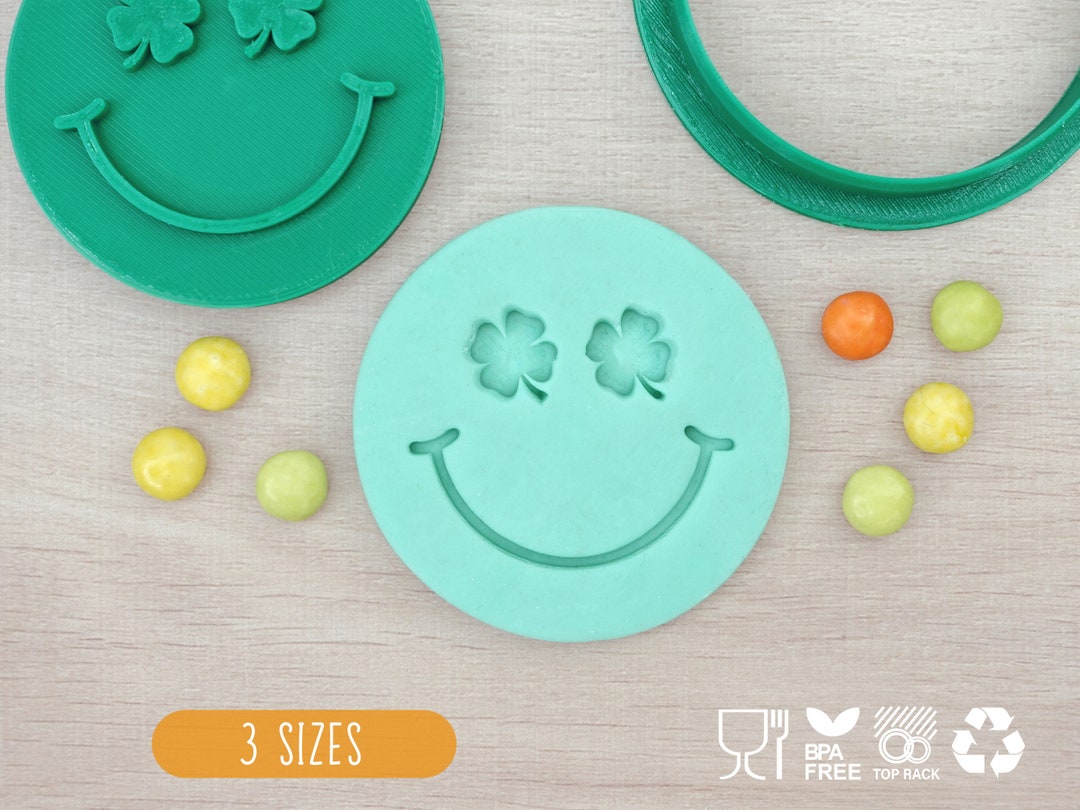 Clover Eyes Smiling Face Cookie Cutter & Fondant Stamp - Etsy