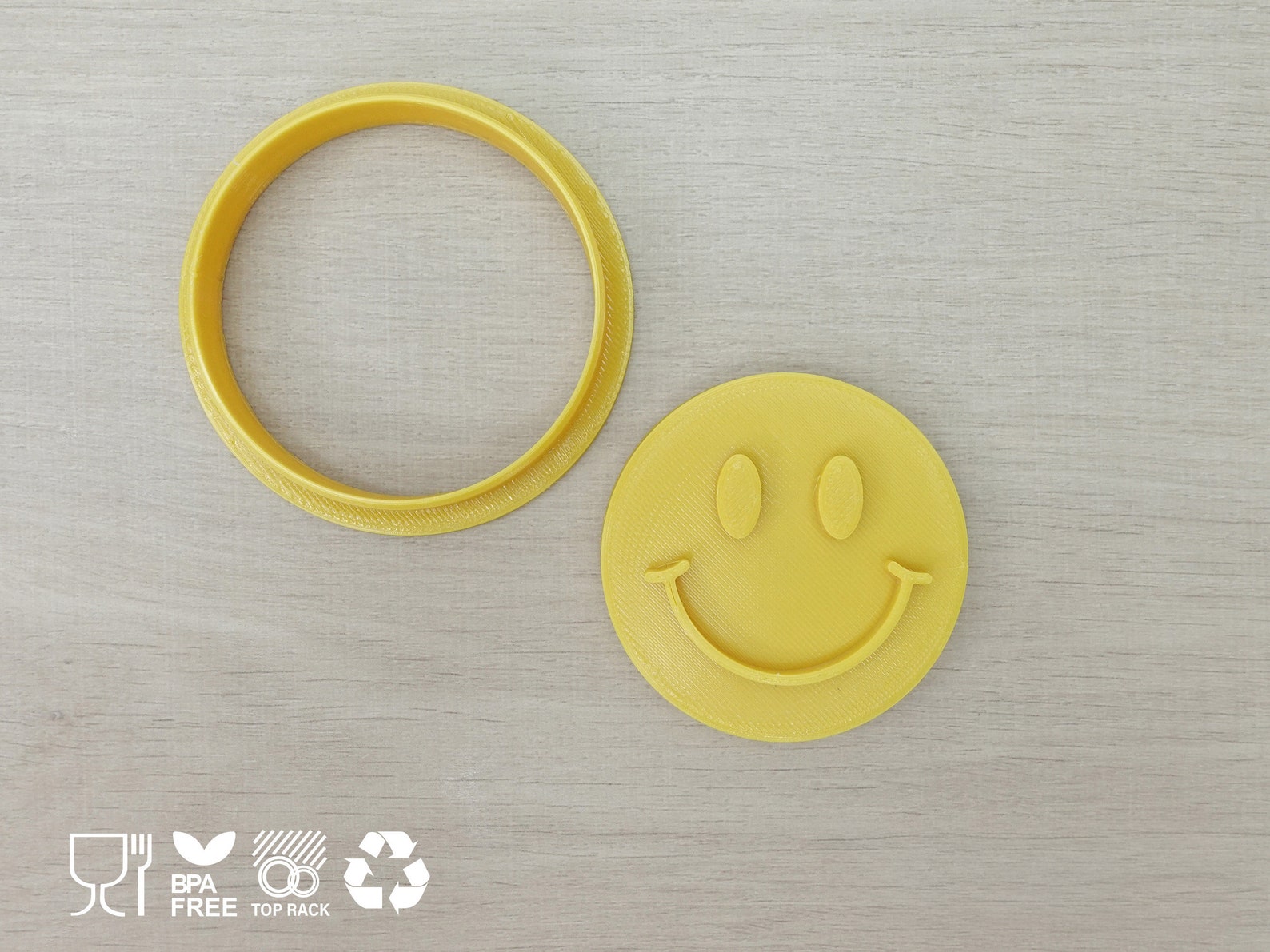 Emoji Face With Smile Cookie Cutter & Fondant Stamp - Etsy