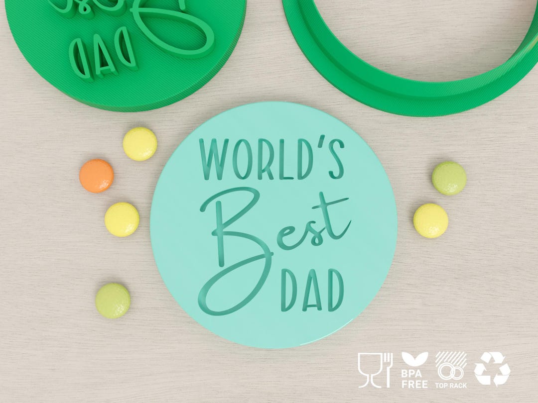 World's Best Dad - Father's Day Cookie Cutter & Fondant Stamp - Etsy