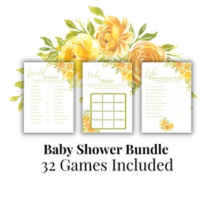 Printable Baby Shower Party Game Bundle, Fun Baby Party Games for Baby ...