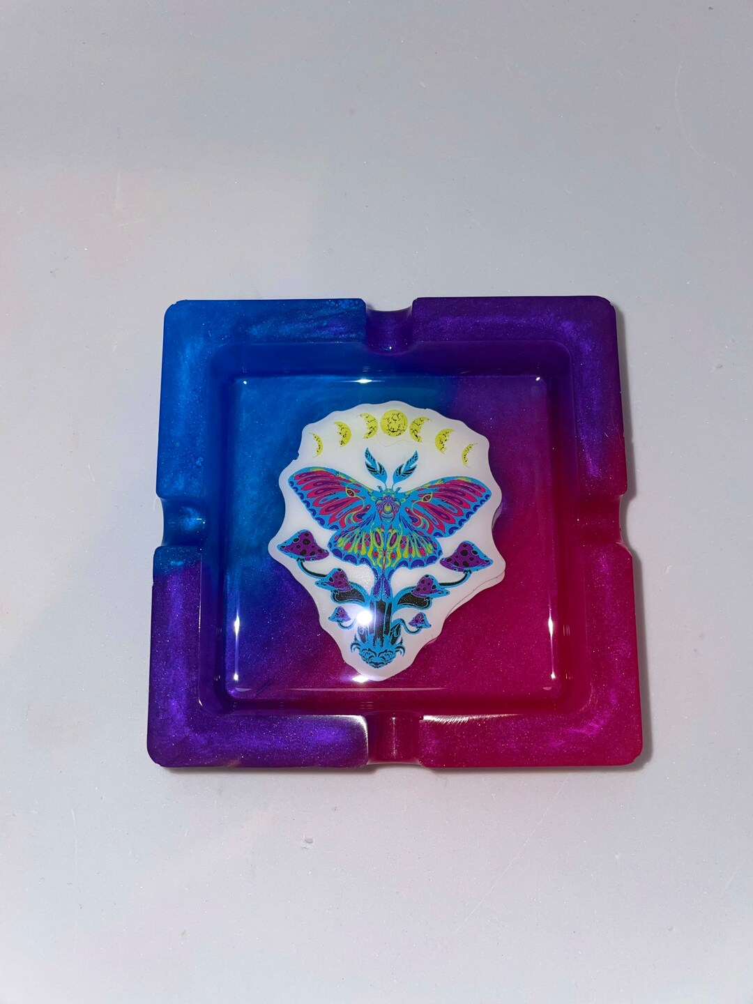 Colourful Luna Moth Ashtray, Trippy Decor, Stoner Gifts, Colourful Ash ...