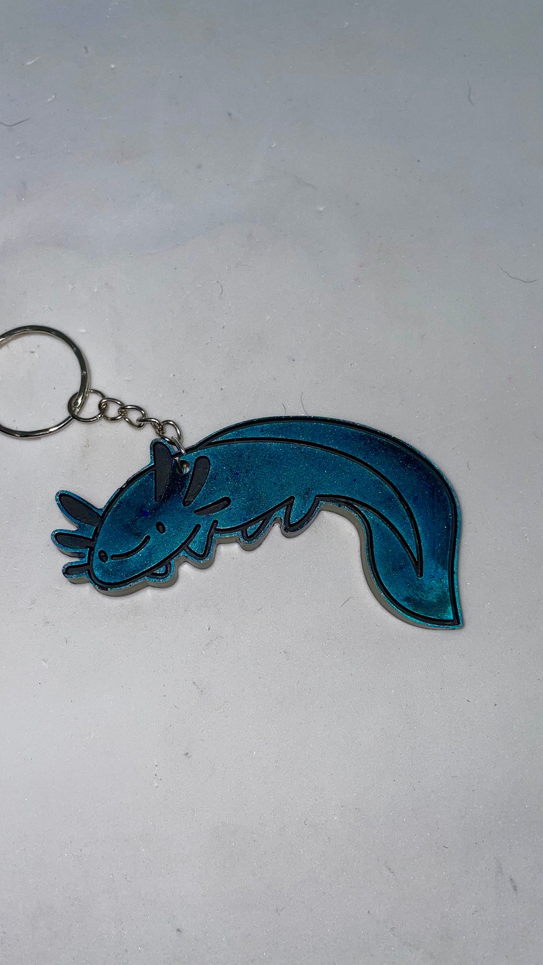 Axolotl Keyring, Salamander Key Chain, Axolotl Gifts, Key Ring ...