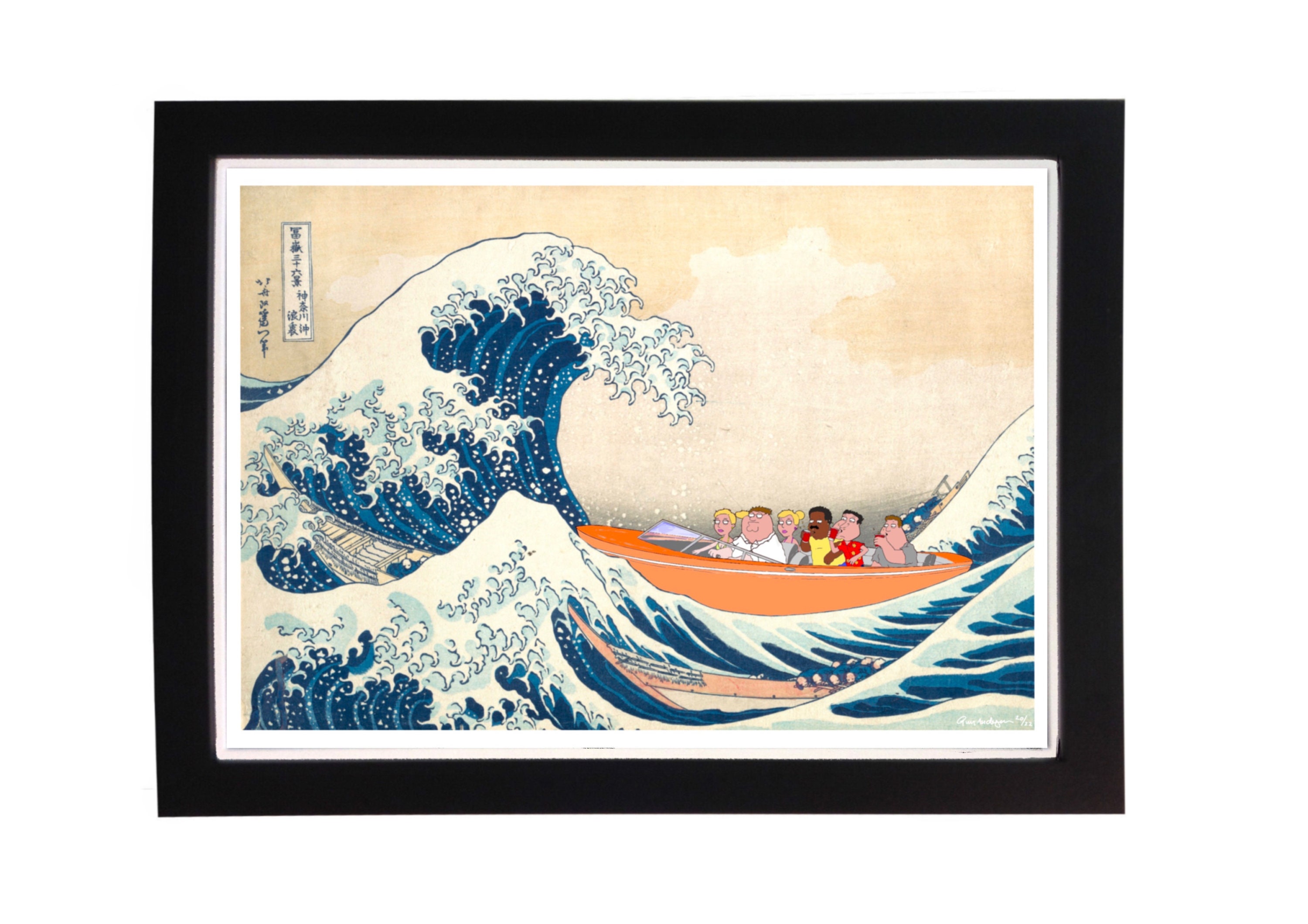 The Great Wave With Family Guy Parody Wall Art 11 X 14 - Etsy