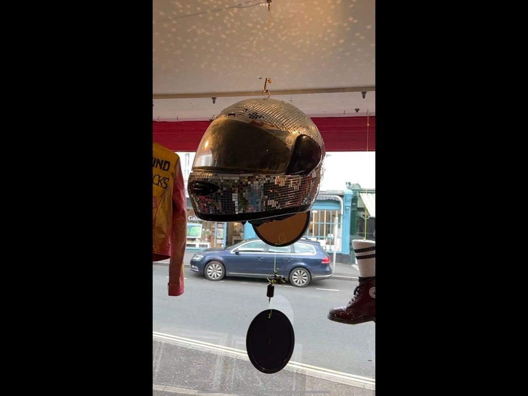 Motorcycle Helmet Disco Ball Handmade One off Ultimate - Etsy