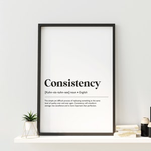 Consistency Definition Office Wall Art Office Wall Decor Printable Wall ...