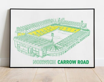 Carrow Road Stadium Fine Art Print Norwich City Football - Etsy UK