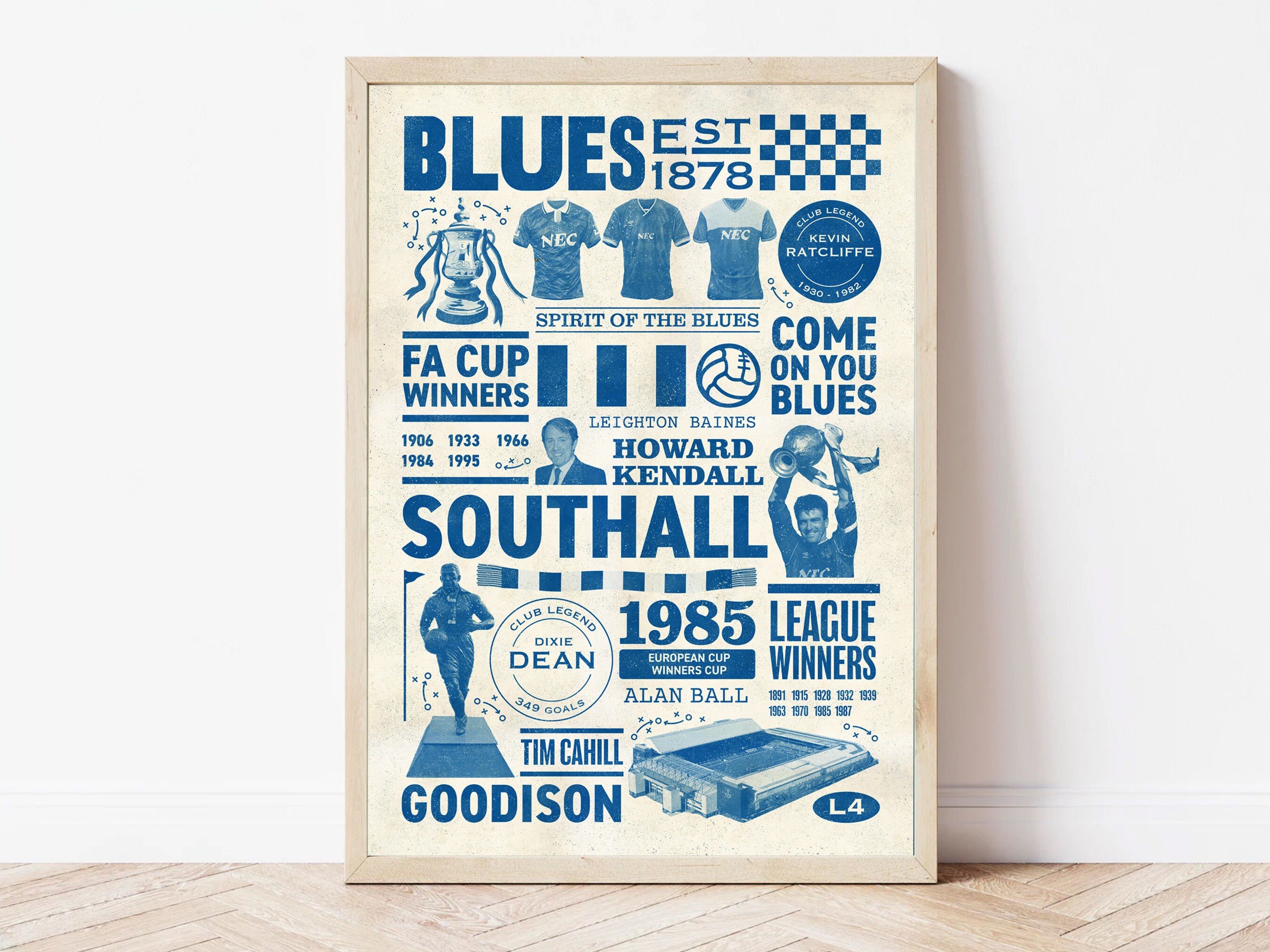 Everton History Print Everton Poster Everton Gift Print Wall Art, Wall ...