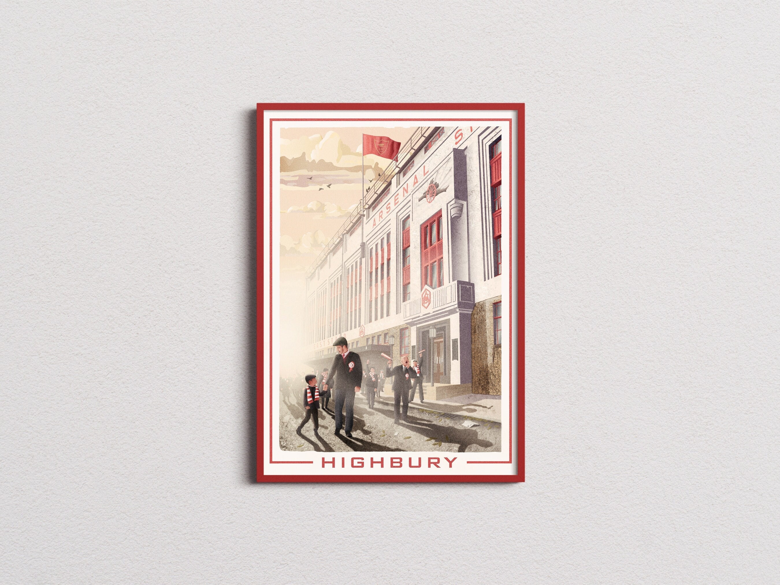 Arsenal Highbury Poster Arsenal Print the Gunners Arsenal Gift Wall Art ...