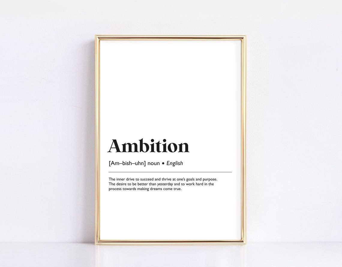 Ambition Motivational Wall Art Printable Art Ambition - Etsy UK