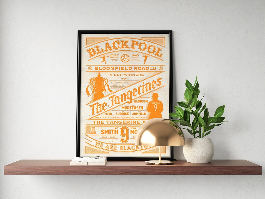 Blackpool History Poster, Blackpool Retro Print, Blackpool Birthday ...