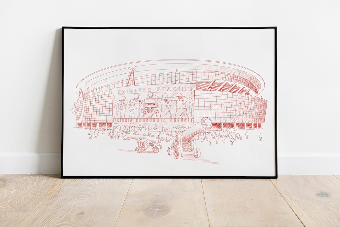 Arsenal Emirates Stadium Illustration | Arsenal Print | Arsenal Poster ...