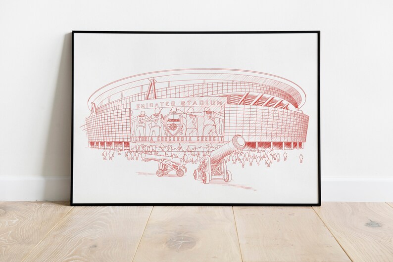 Arsenal Emirates Stadium Illustration Arsenal Print Arsenal Poster ...