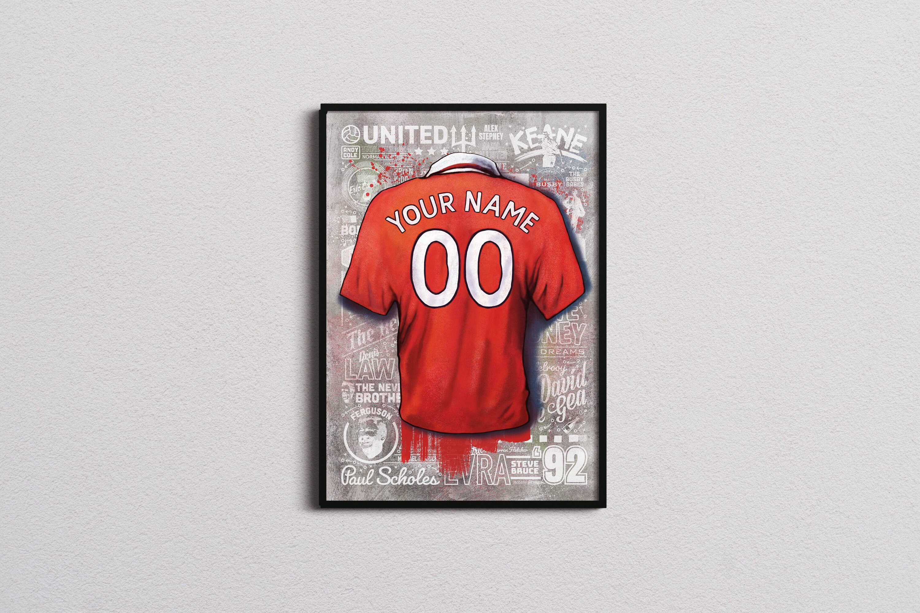 Manchester Shirt Print Manchester Poster the Red Devils Manchester Gift ...