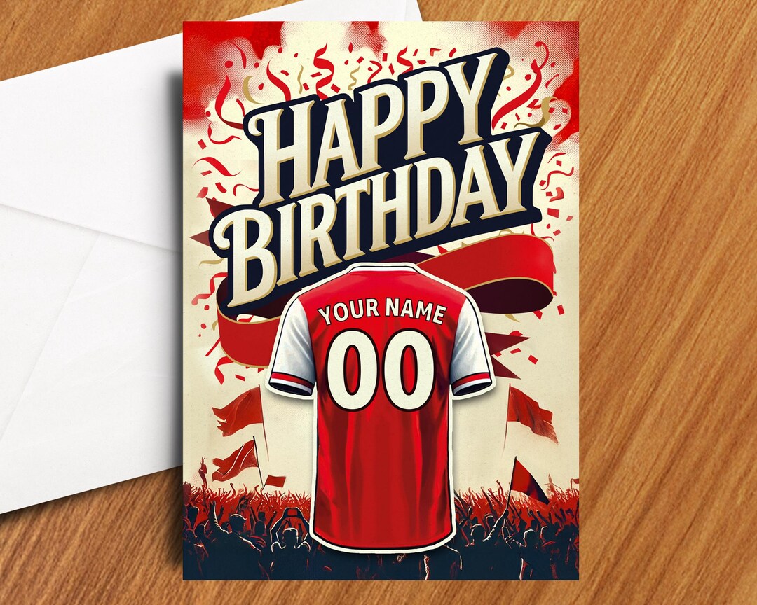 Arsenal Birthday Card | Personalised Card | Arsenal Gift | Greetings ...