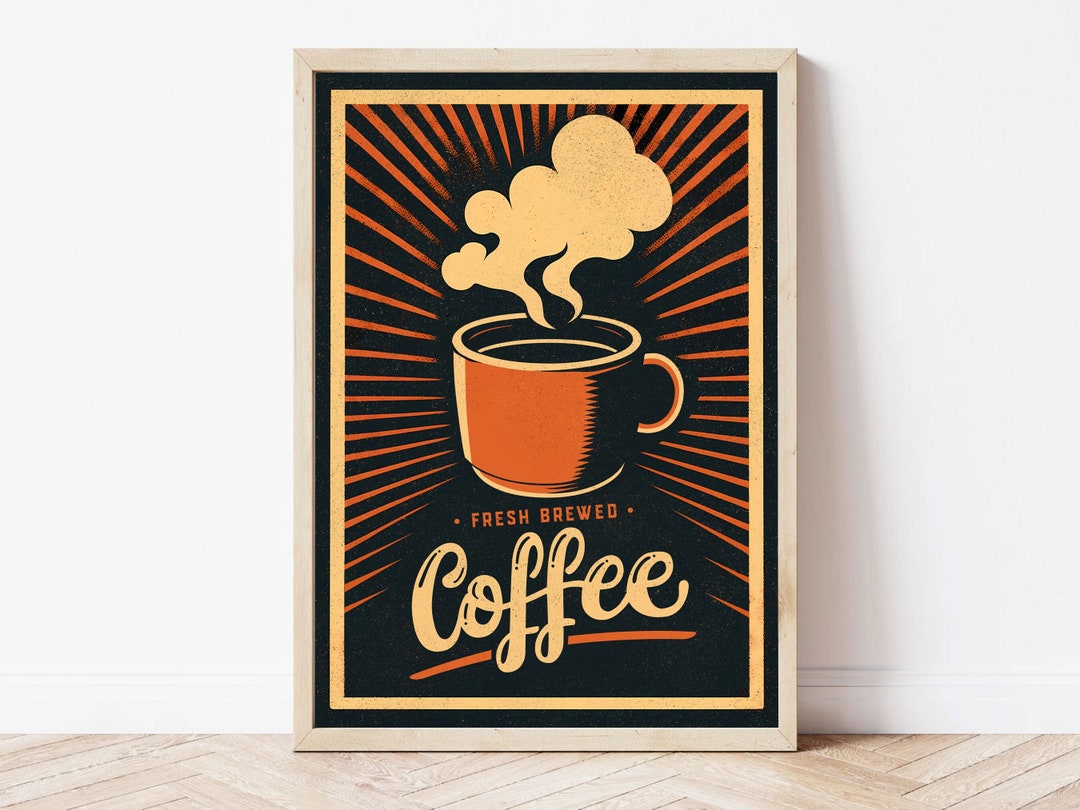 Fresh Brewed Coffee Print Coffee Print Kitchen Prints Home Prints ...