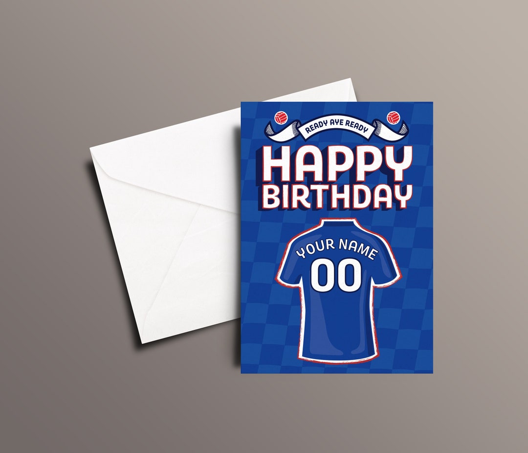 Personalised Rangers Birthday Card Rangers Card Funny Card the Gers ...