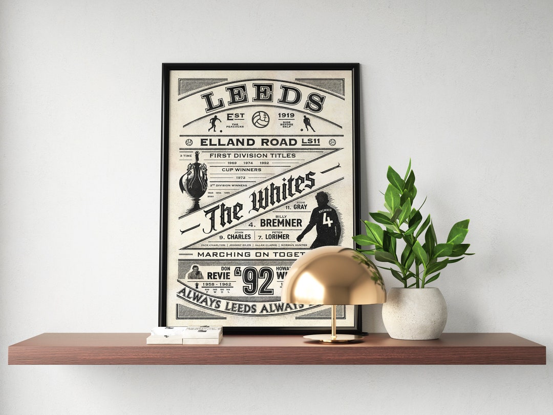 Leeds History Poster, Leeds Retro Print, Leeds Gift, Leeds Birthday ...