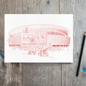 Arsenal Emirates Stadium Illustration | Arsenal Print | Arsenal Poster ...