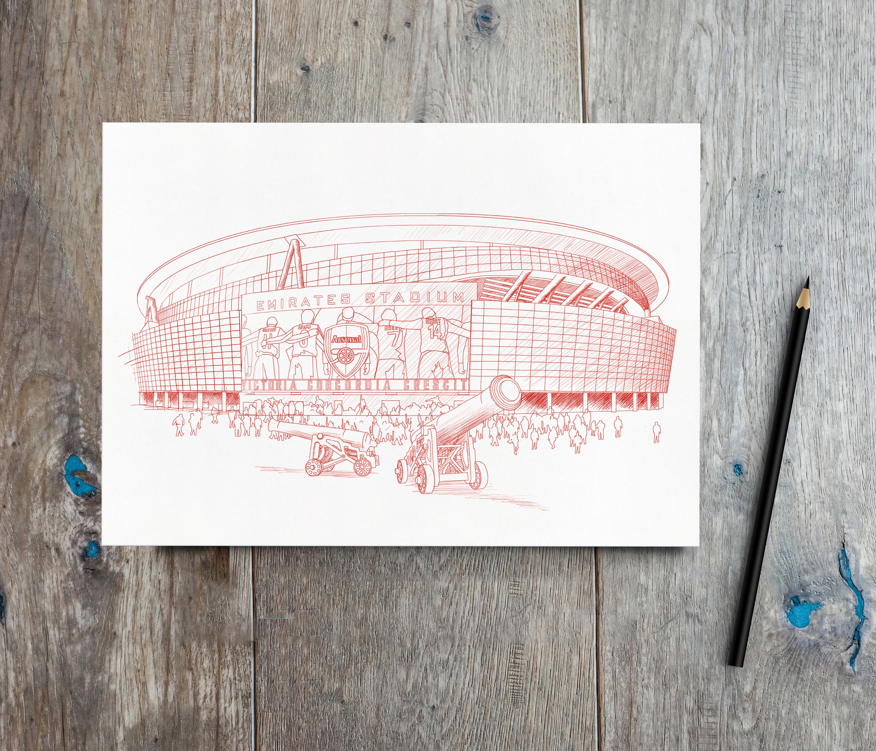Arsenal Emirates Stadium Illustration Arsenal Print Arsenal Poster ...