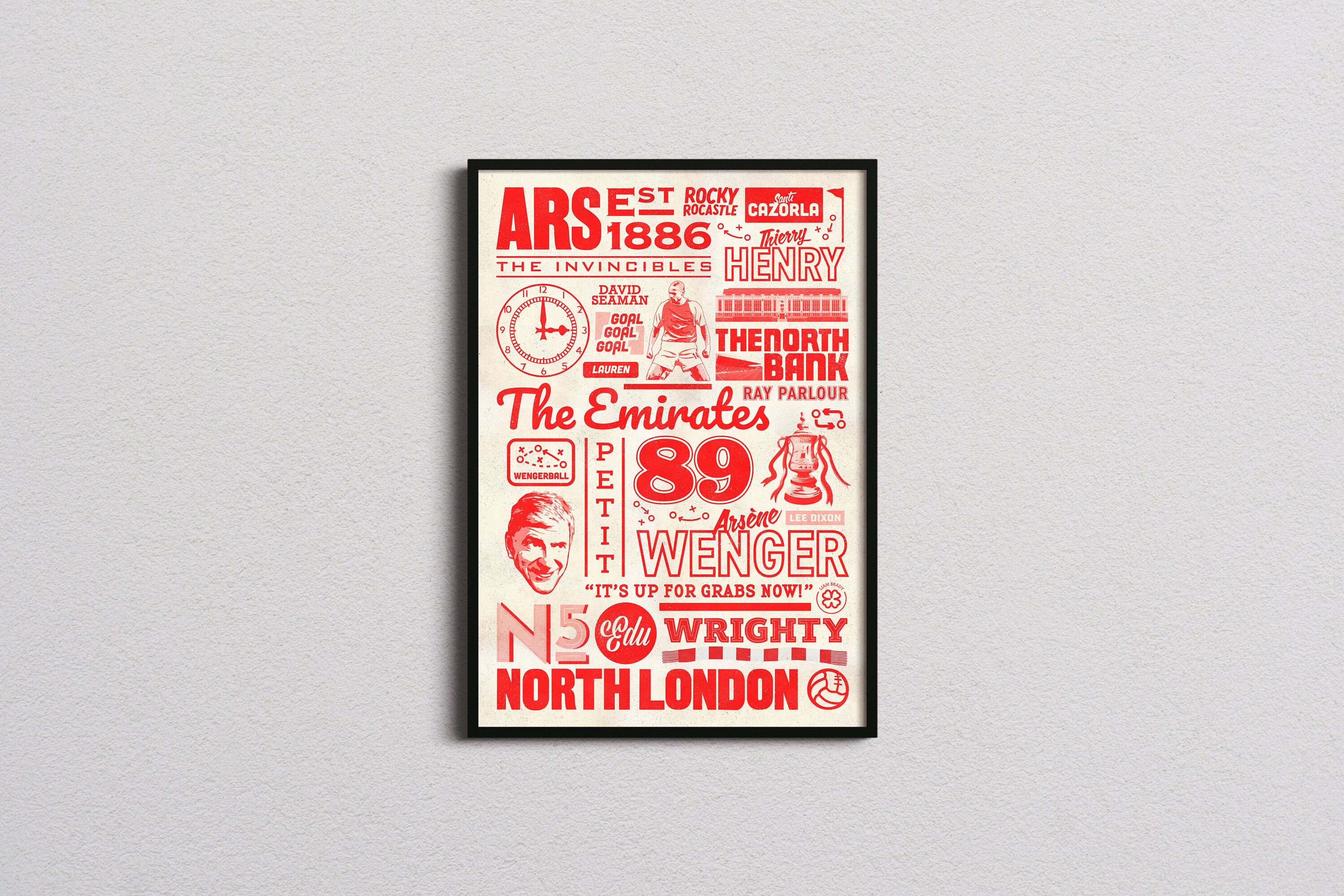 Arsenal Retro Poster Arsenal Print the Gunners Arsenal - Etsy