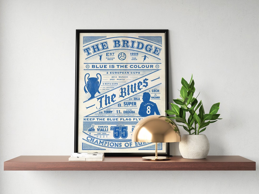 Chelsea History Print, Chelsea Retro Poster, Chelsea Birthday Gift ...