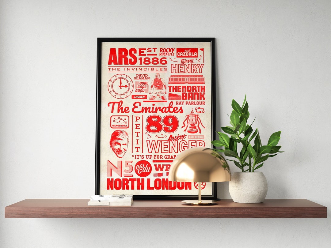 Arsenal Retro Poster Arsenal Print the Gunners Arsenal - Etsy
