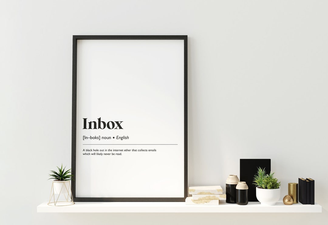 Funny Inbox Definition Office Email Wall Art Definition Poster Office ...