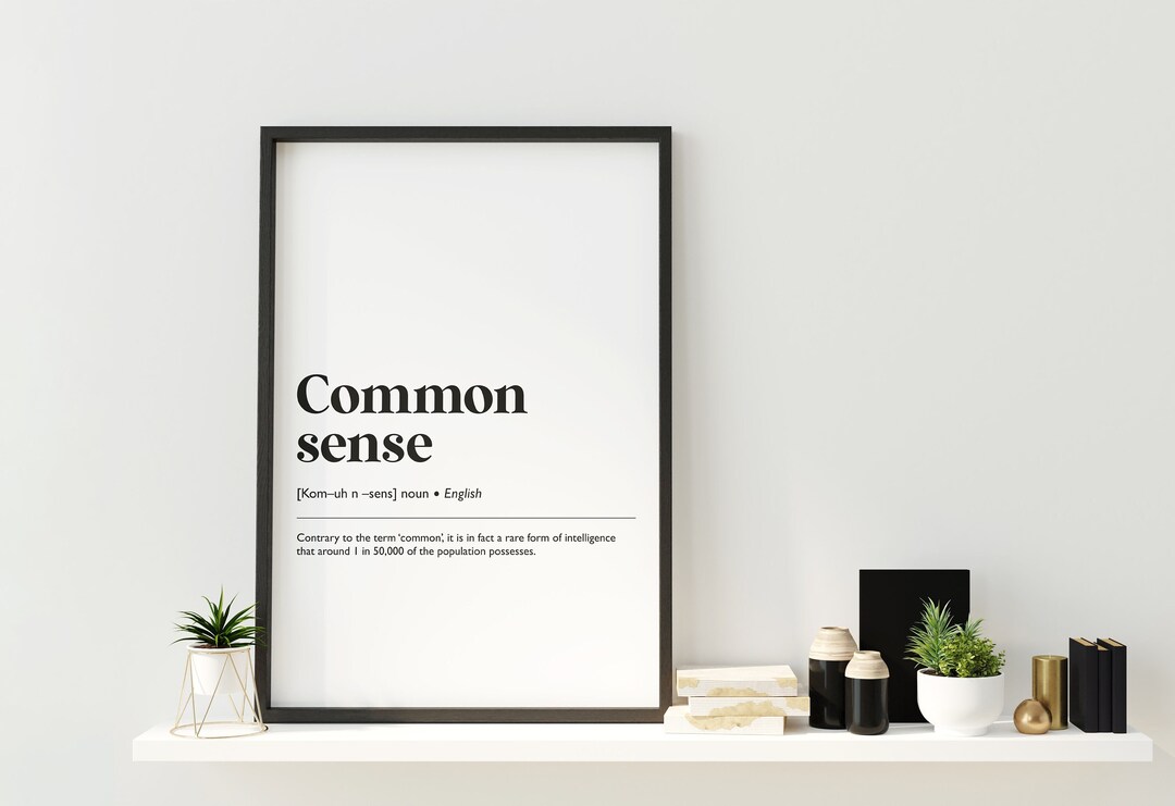 Funny Office Decor Common Sense Definition Printable Art Office Wall ...