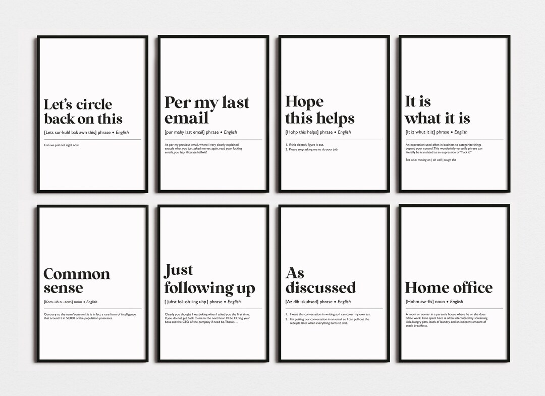 Office Wall Decor Set of 16 Home Office Wall Decor Office Wall Art ...