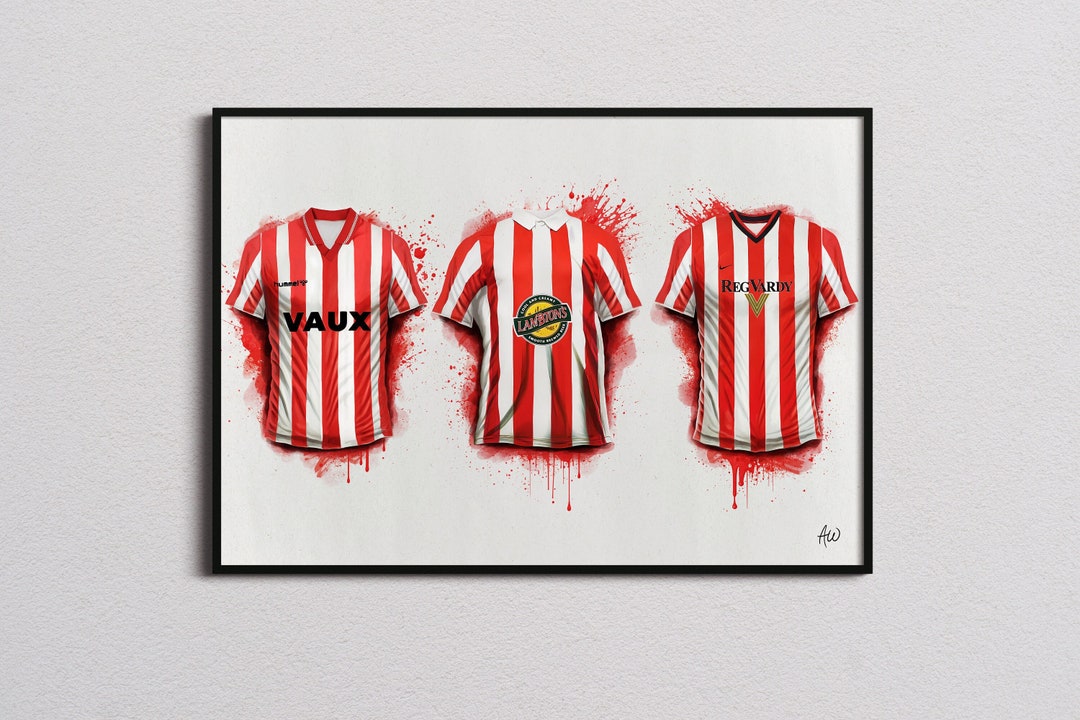 Sunderland Retro Home Shirts Print Sunderland Poster the - Etsy UK