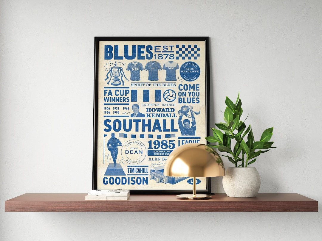 Everton History Print | Everton Poster | Everton Gift | Print Wall Art ...