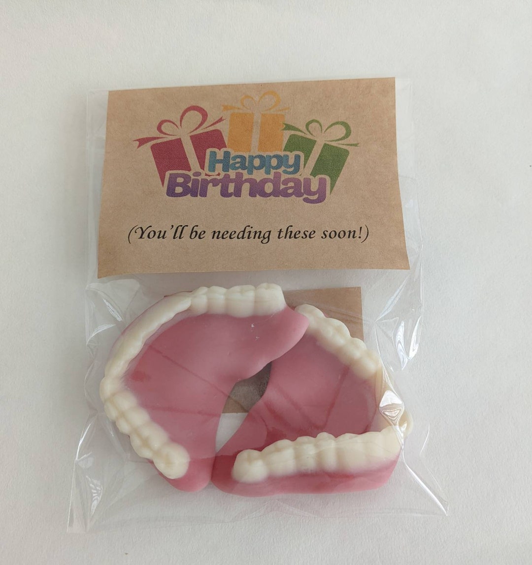 Happy Birthday Joke Gift Gummy Candy Dentures Teeth, Gift Design ...
