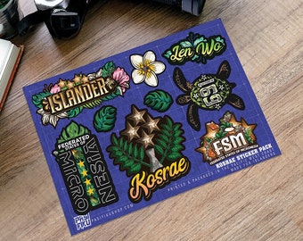 Kosrae State Flag Emblem Stickers - Etsy