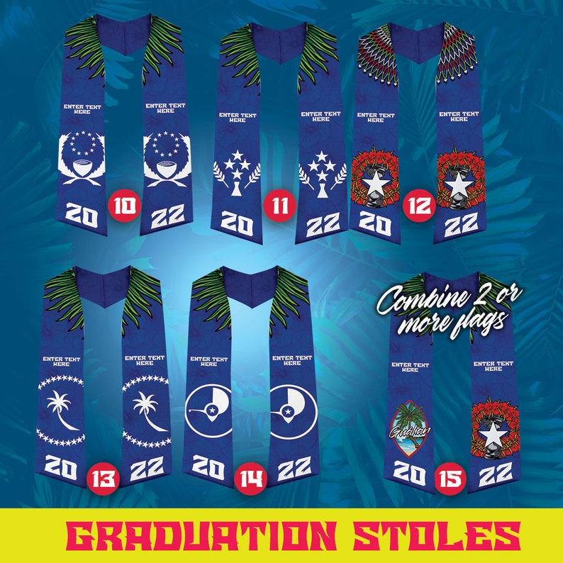 Graduation Sash Stole CNMI Saipan Tinian Rota Guam Chuuk Kosrae Yap ...