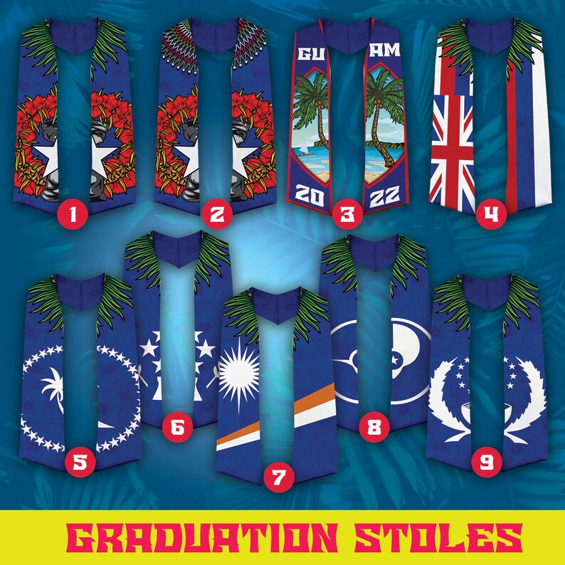 Graduation Sash Stole CNMI Saipan Tinian Rota Guam Chuuk Kosrae Yap ...