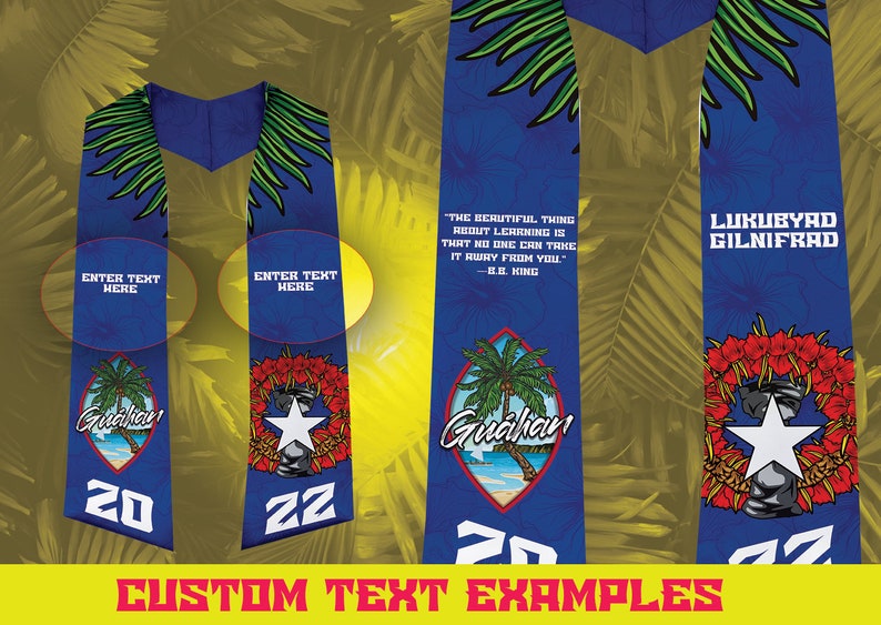 Graduation Sash Stole CNMI Saipan Tinian Rota Guam Chuuk Kosrae Yap ...