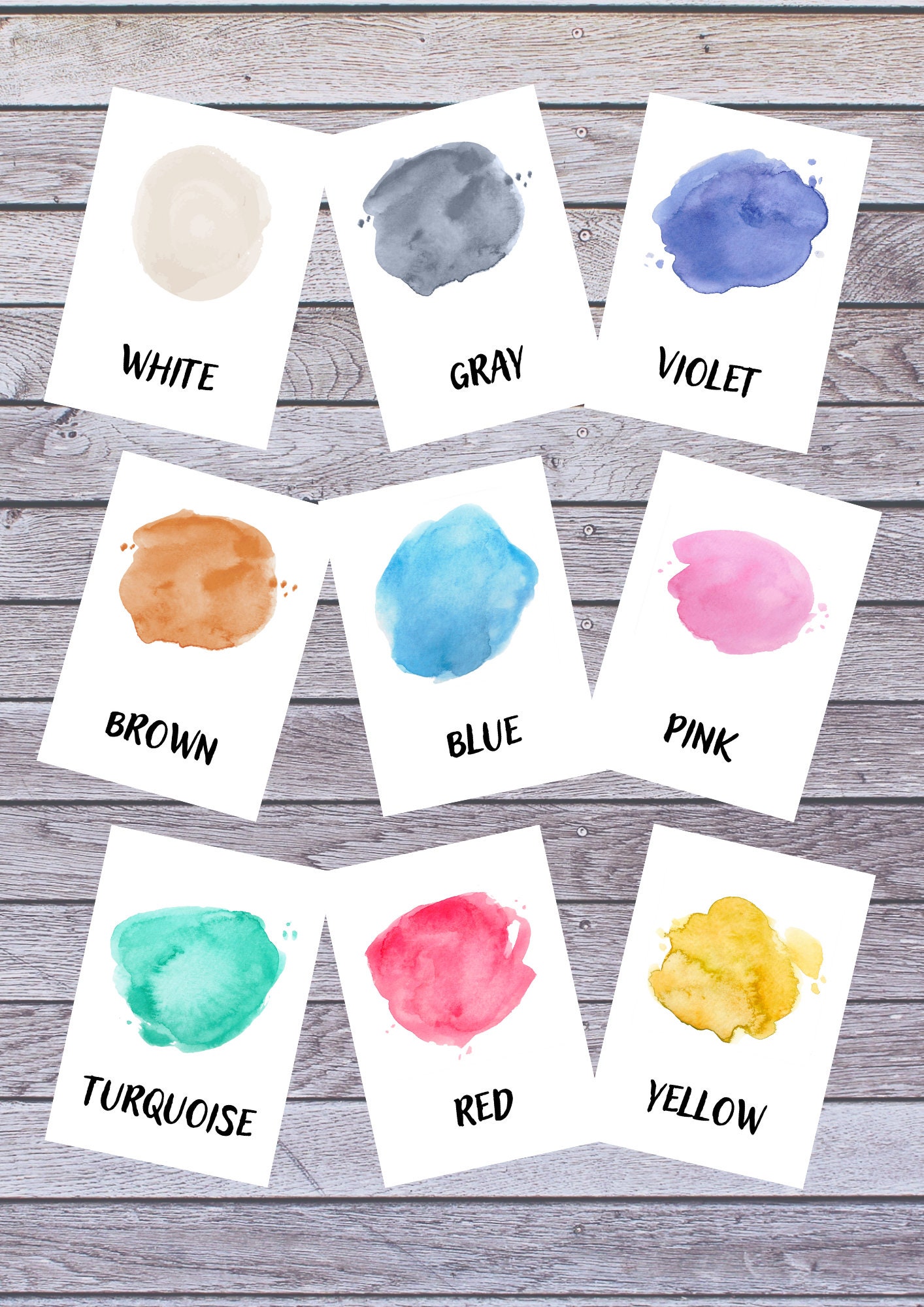 COLORS 24 Editable Montessori Cards Flash Cards Nomenclature Flashcards ...