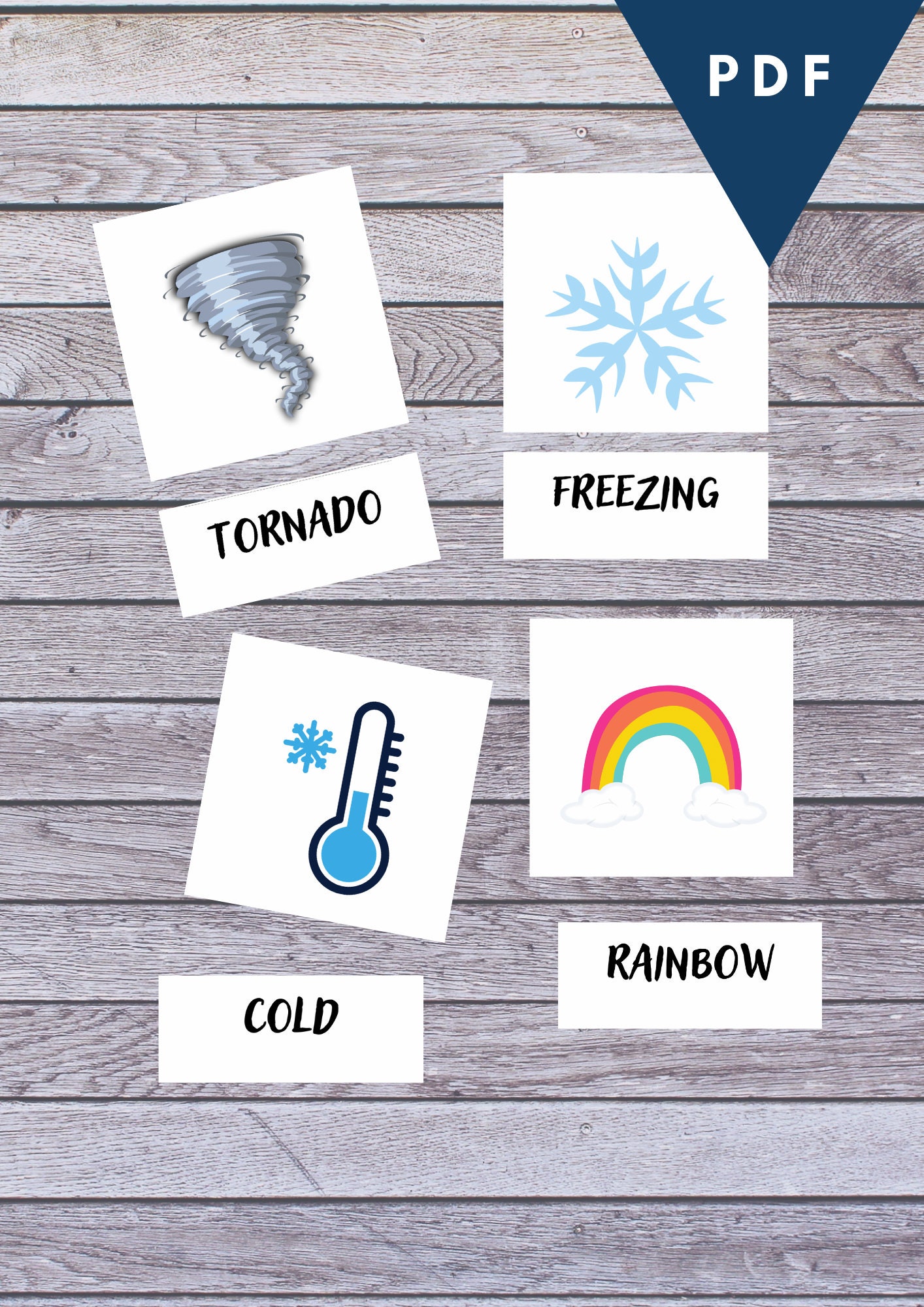 WEATHER FLASH CARDS Nomenclature Flashcards Editable Pdf Printable ...