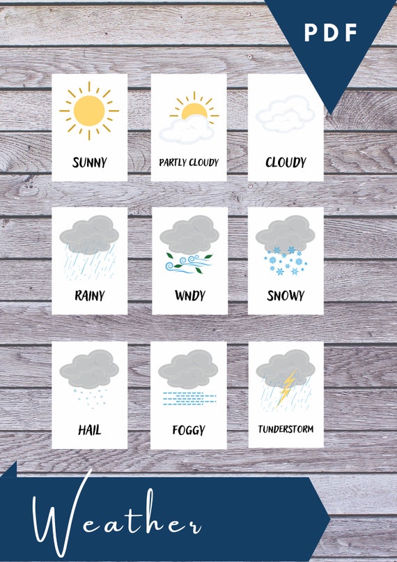 WEATHER FLASH CARDS Nomenclature Flashcards Editable Pdf - Etsy