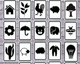 Newborn Sensory Flashcards - Etsy
