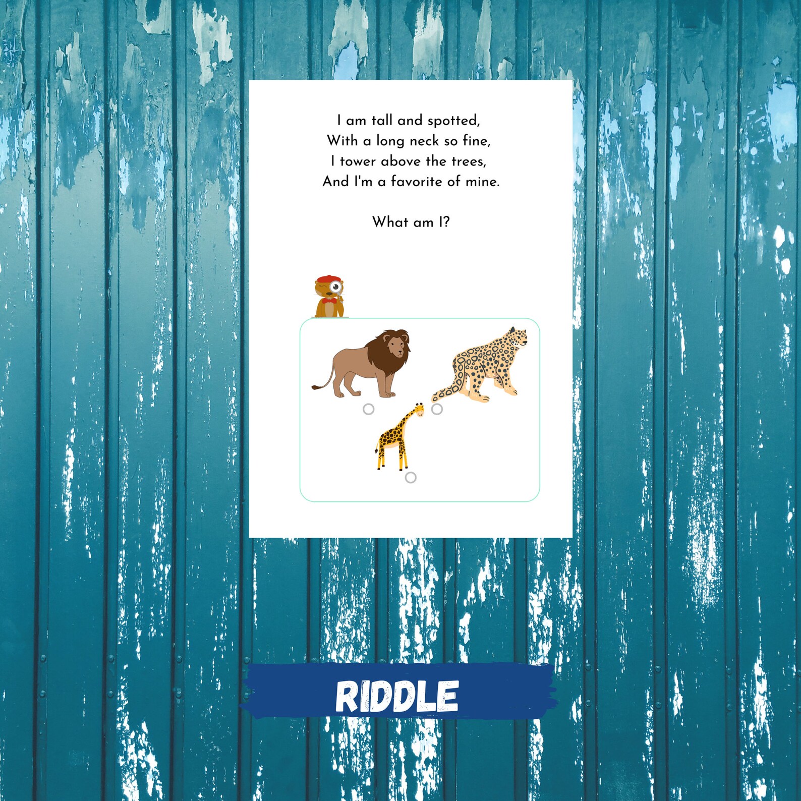 RIDDLES 60 Editable Montessori Cards Riddles Matching Cards Flashcards ...