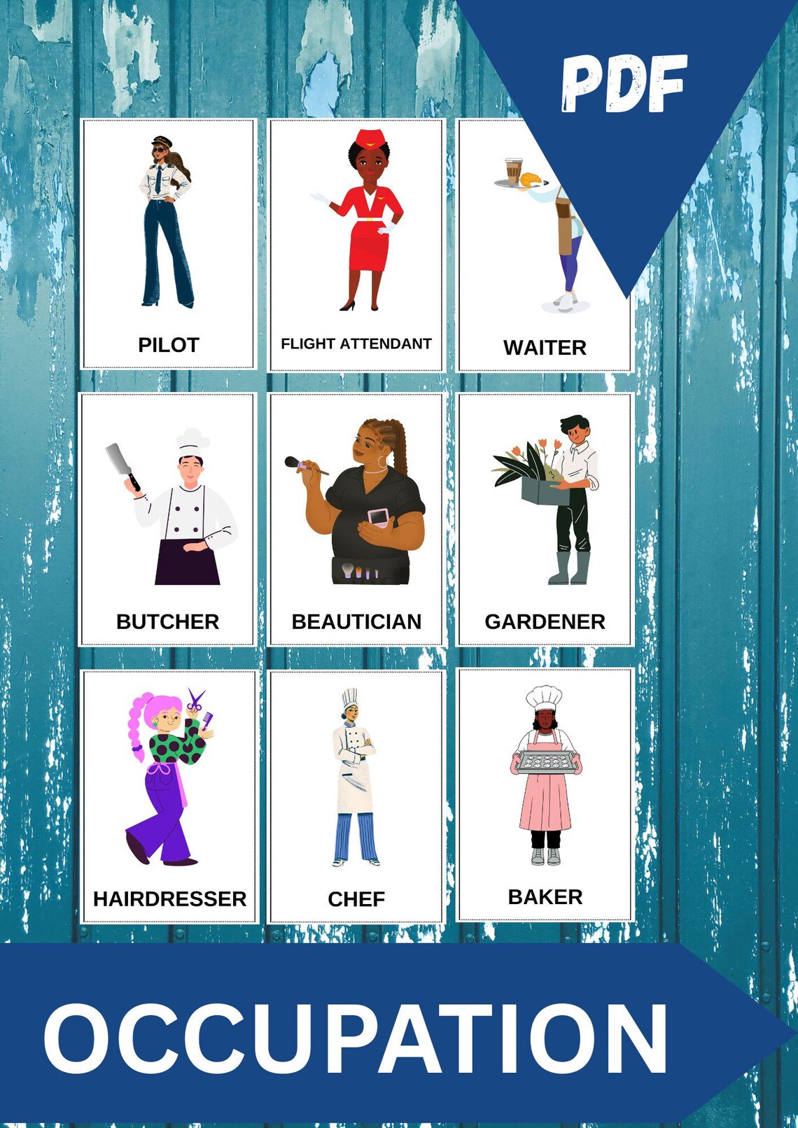 Montessori Occupation Flash Cards: 42 Printable Cards (PDF) - Etsy